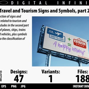 Travel Icon SVG Bundle: Tourism Symbols for Cricut - Etsy