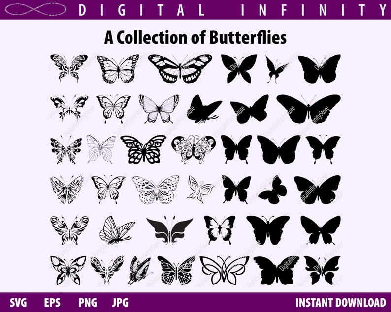 BUTTERFLY SVG, Butterfly Svg BUNDLE, Butterfly Silhouette Svg ...
