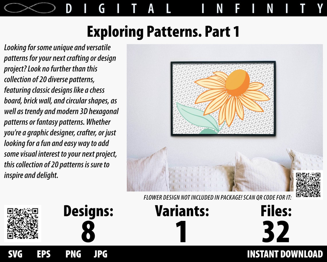 PATTERNS SVG BUNDLE, 3D Hexagonal Pattern Svg, Dragon Scale Pattern Svg ...