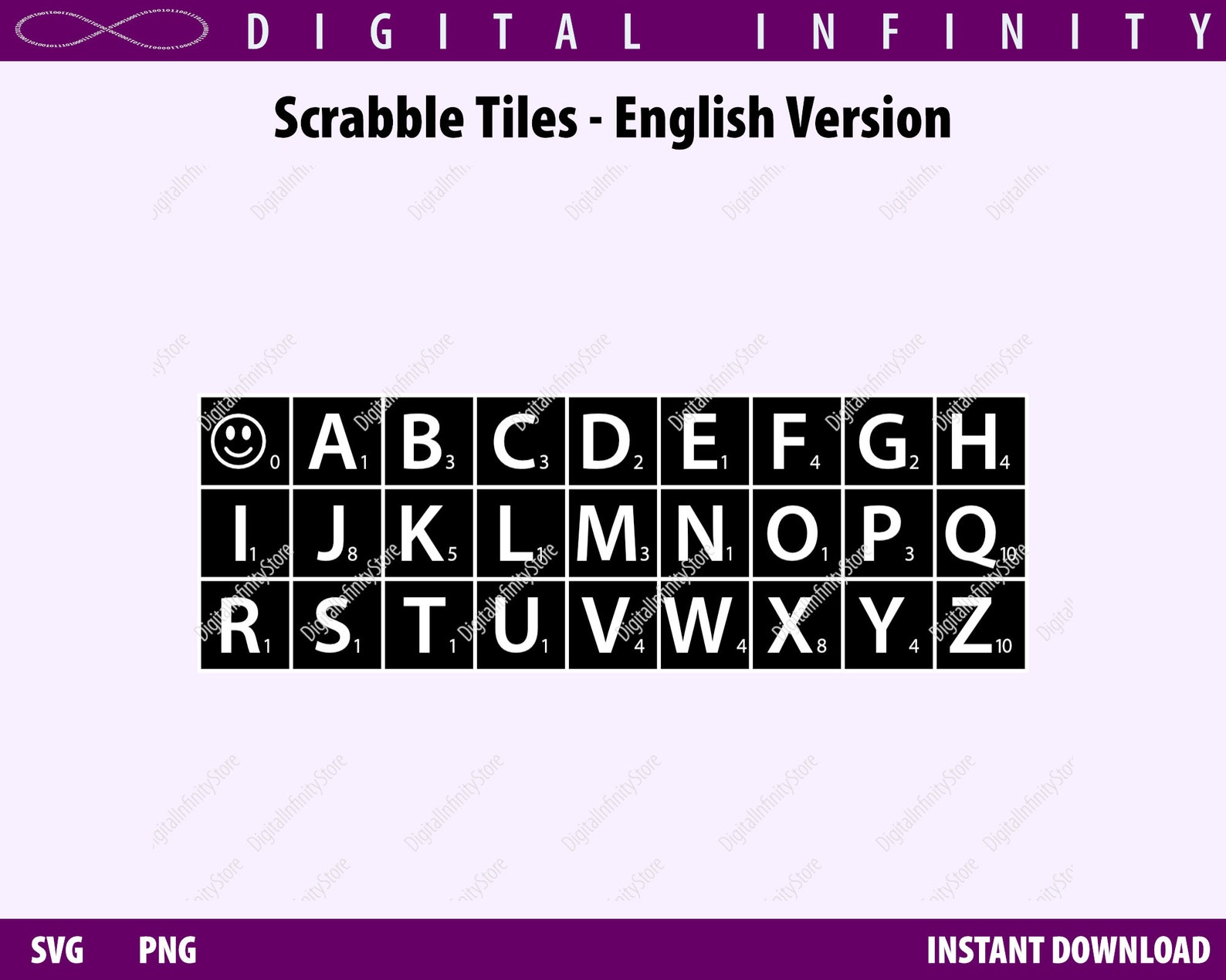 SCRABBLE SVG, Scrabble TILES Svg, Scrabble Font Svg, English Scrabble ...