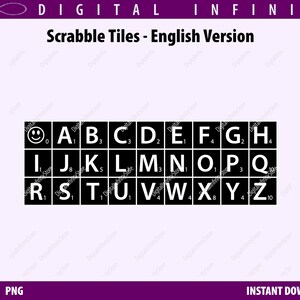 SCRABBLE SVG, Scrabble TILES Svg, Scrabble Font Svg, English Scrabble ...