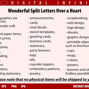 SPLIT MONOGRAM SVG, Split Letter Svg, Split Font Svg, Split Heart Svg ...