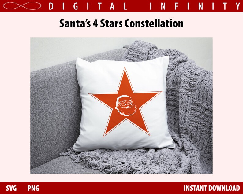 Santa's FACE Inside a STAR Svg Files for Cricut - Etsy Australia