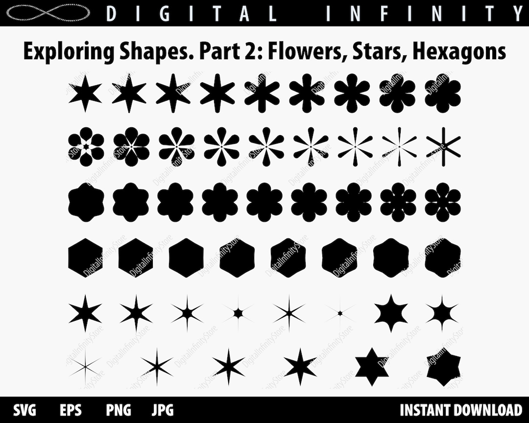 HEXAGONAL Svg, STAR Svg, FLOWER Svg, Six-point Star Svg, Hexagon Svg ...