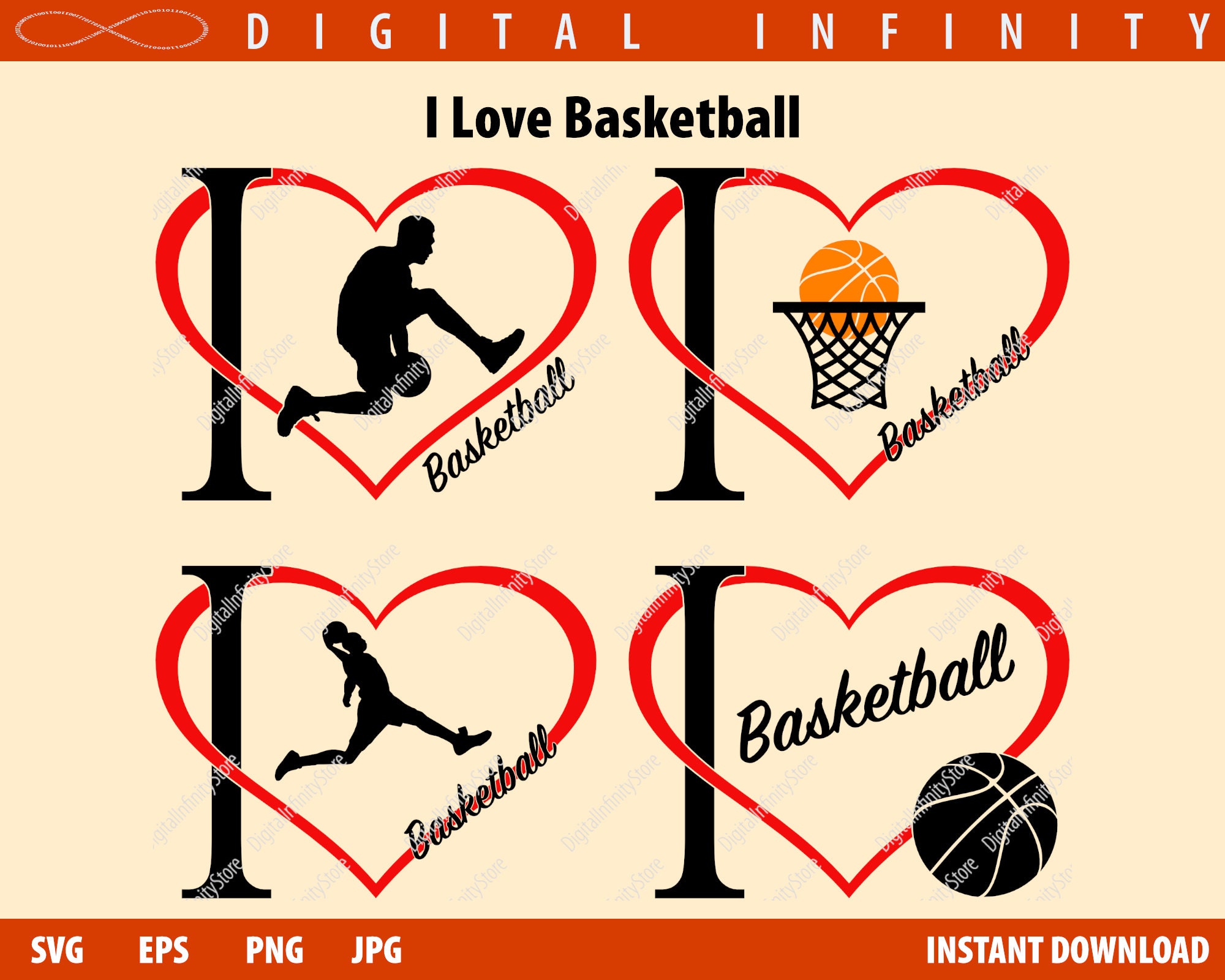 I LOVE BASKETBALL SVG, Basketball Svg, Player Svg, Hoop Svg, Ball Svg ...