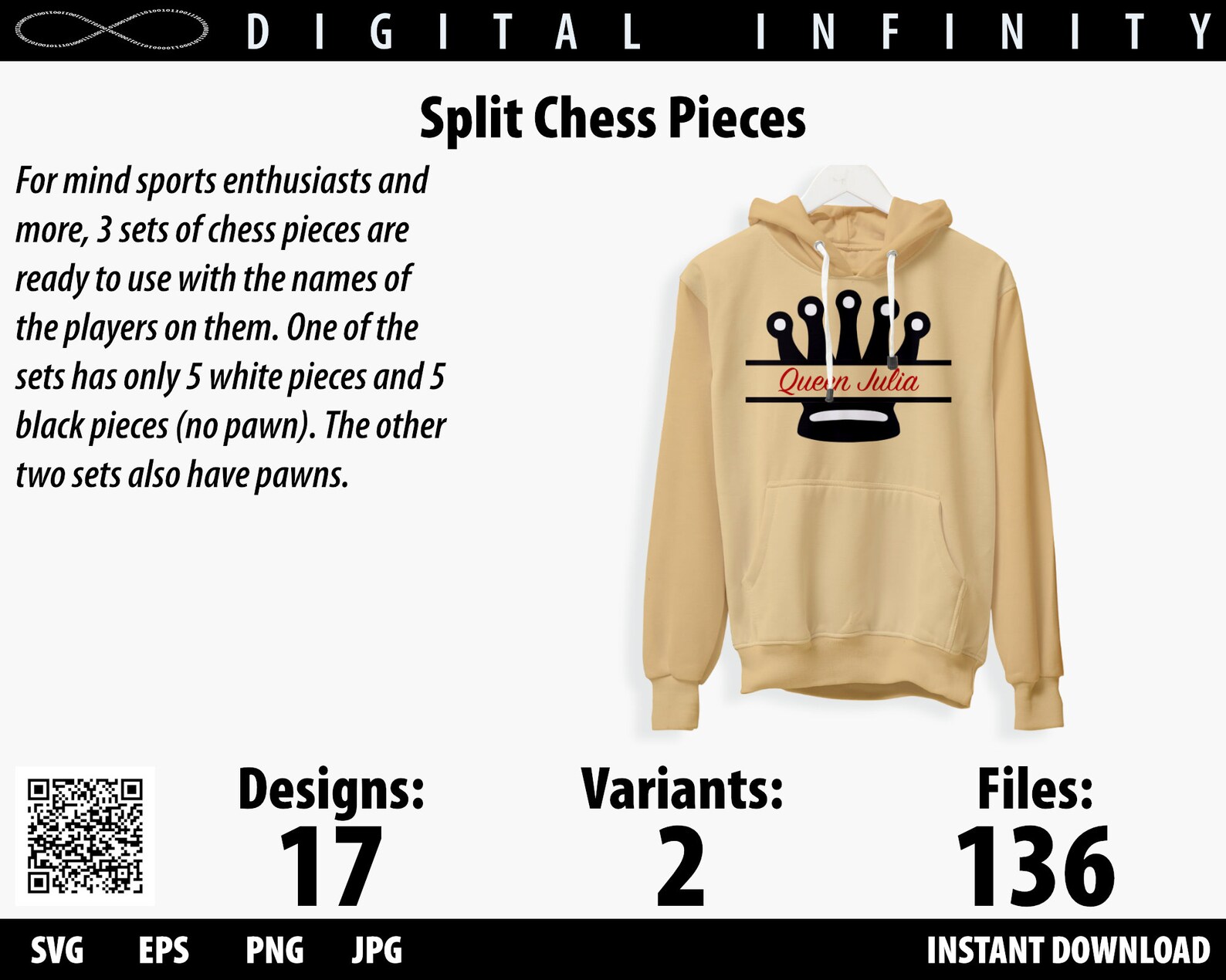 SPLIT CHESS Svg, Chess PIECE Svg, Split King Svg, Split Queen Svg ...