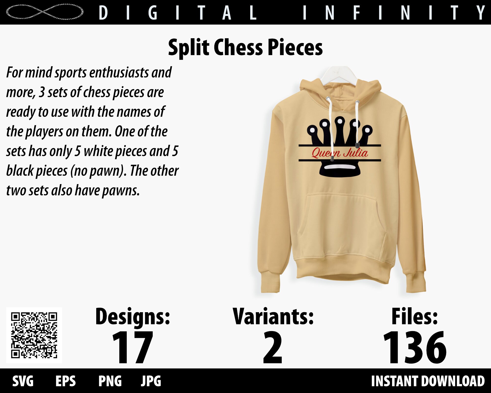 SPLIT CHESS Svg, Chess PIECE Svg, Split King Svg, Split Queen Svg ...