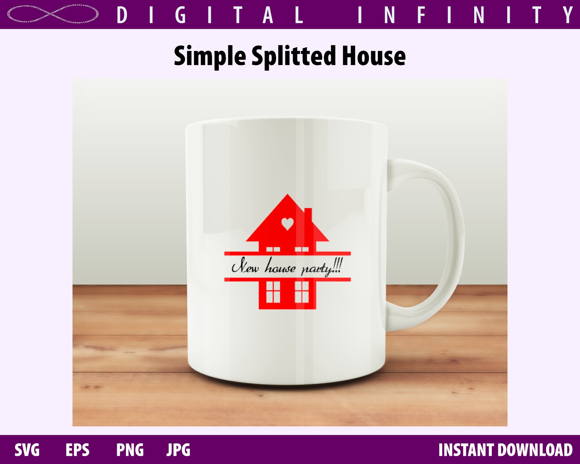 SPLITTED HOUSE Svg for Commercial Use, Simple Splitted House Svg, House ...