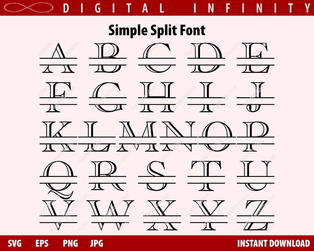SPLIT FONT SVG, Split Monogram Svg, Split Alphabet Svg, Split Letters ...