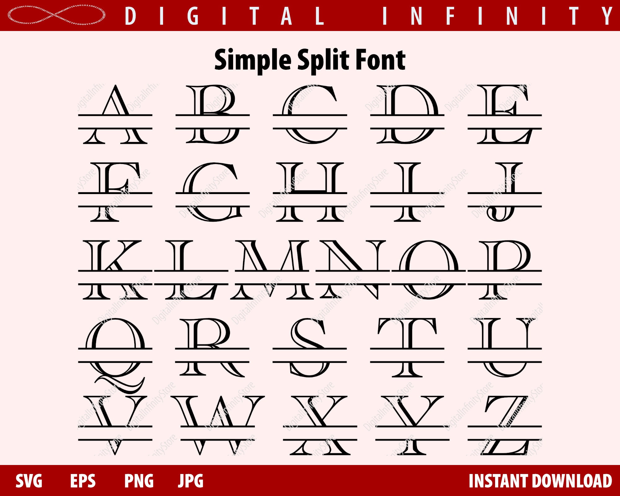 SPLIT FONT SVG, Split Monogram Svg, Split Alphabet Svg, Split Letters ...