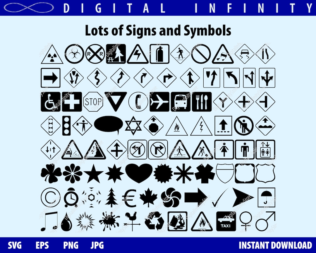 SYMBOLS Svg, SIGNS Svg, ICONS Svg, Bundle Svg, Files for Cricut - Etsy