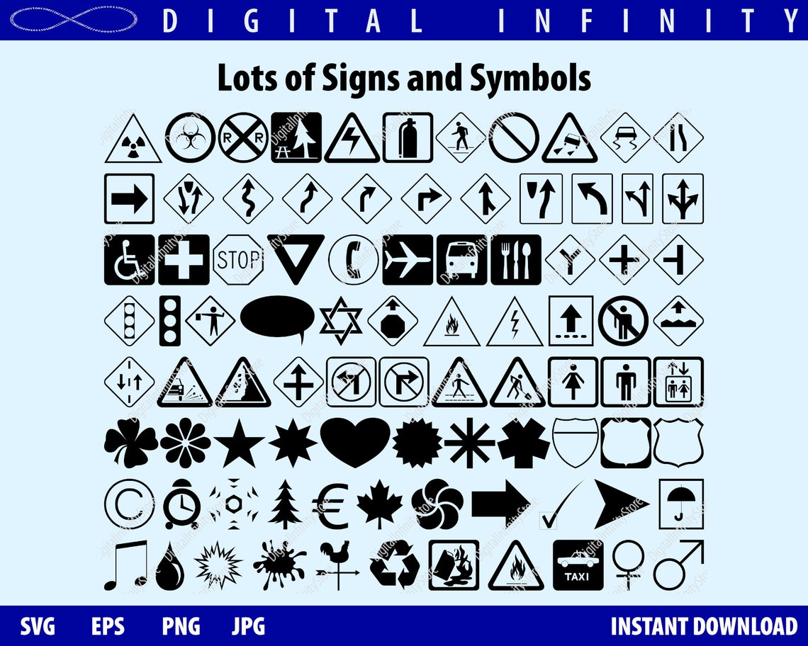 SYMBOLS Svg, SIGNS Svg, ICONS Svg, Bundle Svg, Files for Cricut - Etsy