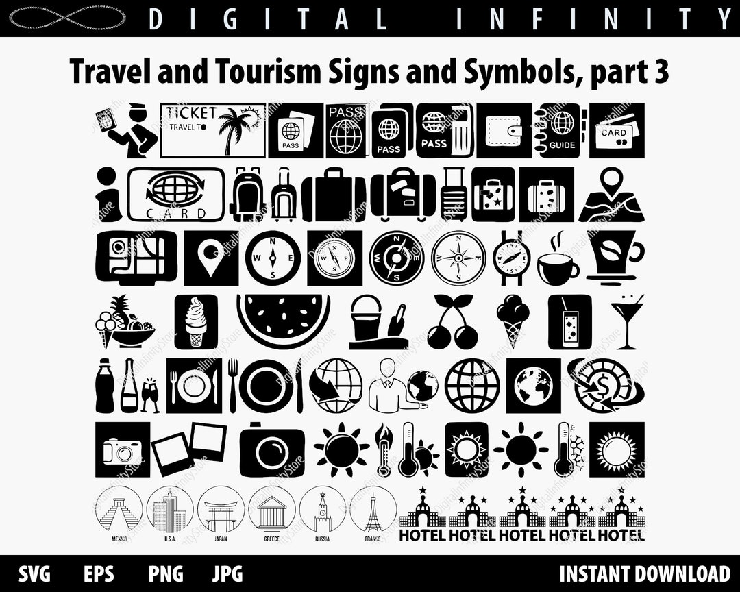 TRAVEL SYMBOL Svg, TOURISM Icon Svg, Luggage Svg, Compass Svg, Maps Svg ...