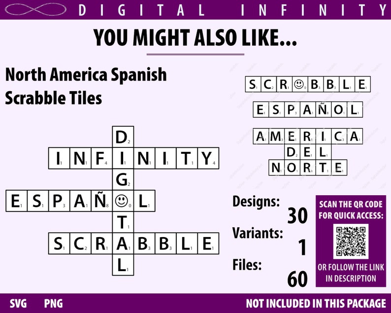 Spanish Scrabble Tiles SVG: North American Version (30 Designs) - Etsy