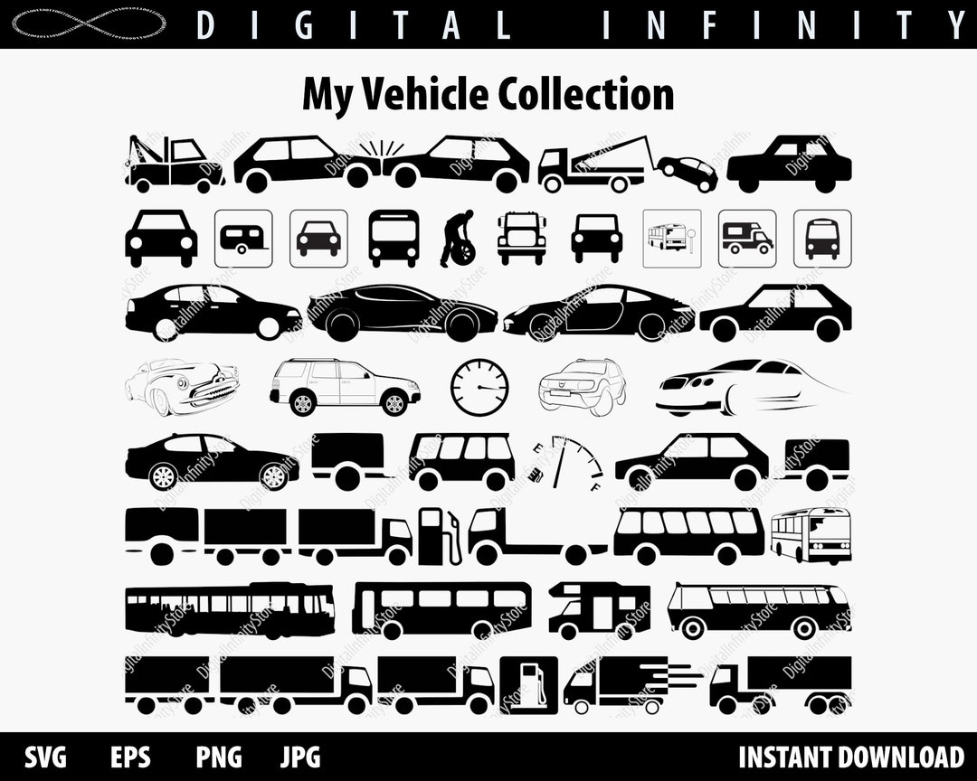 CAR Svg, TRUCK Svg, BUS Svg Bundle Files for Cricut - Etsy UK