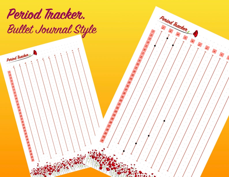 Period Tracker Printable, Bullet Journal Style, A5 (digital Download ...