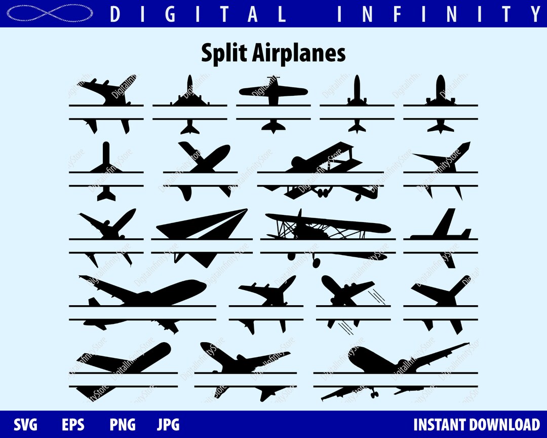 SPLIT AIRPLANE SVG, Split Aircraft Svg, Split Plane Svg, Split Military ...