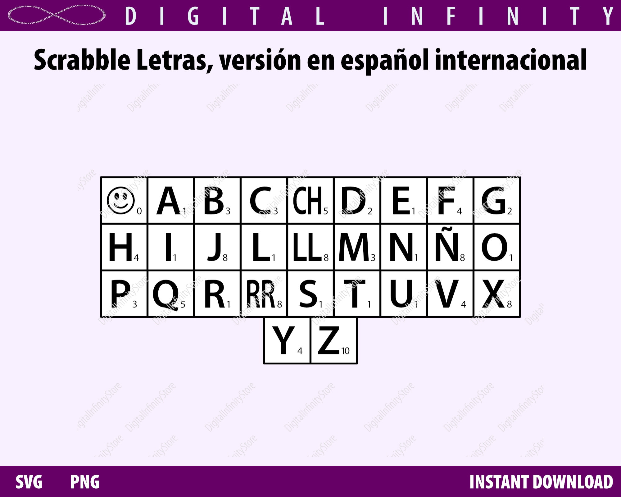 SCRABBLE SVG Scrabble TILES Svg Scrabble Font Svg Spanish - Etsy