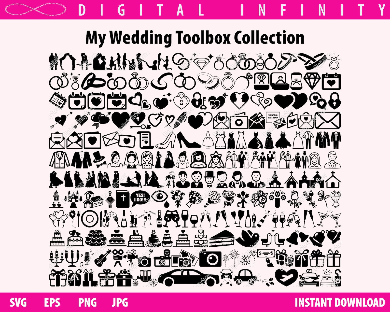 WEDDING SVG, Wedding SYMBOL Svg, Wedding Icon Svg, Wedding Clip Art Svg ...