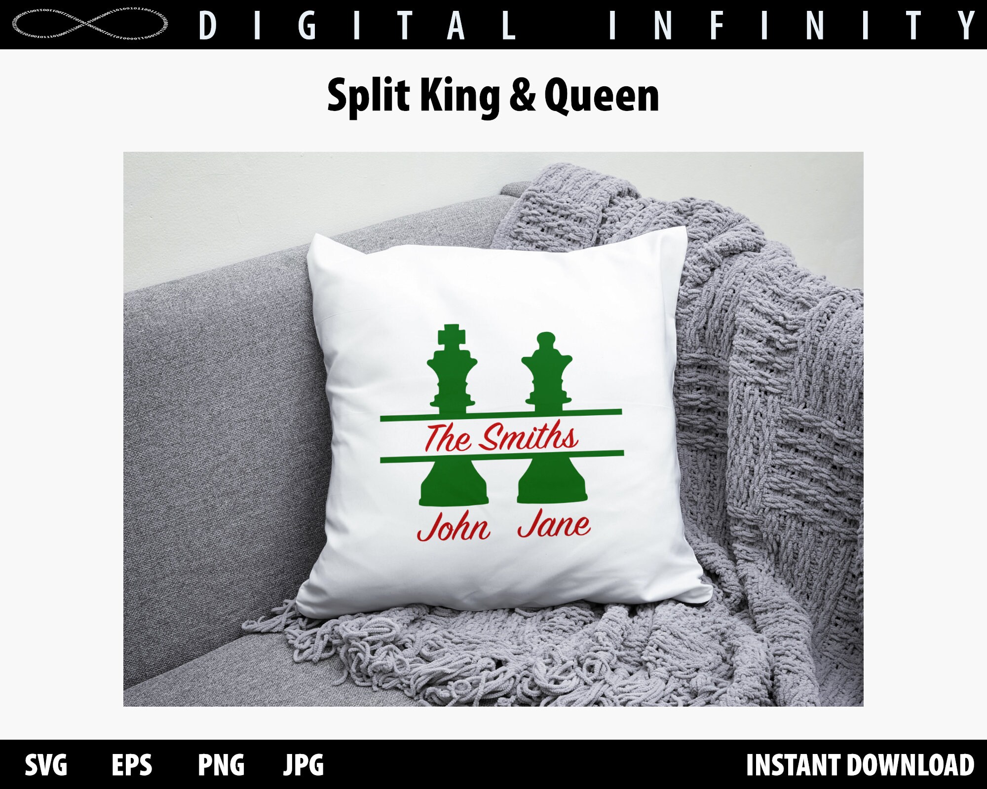 SPLIT KING Svg, Split QUEEN Svg, Split King and Queen Svg, Files for ...