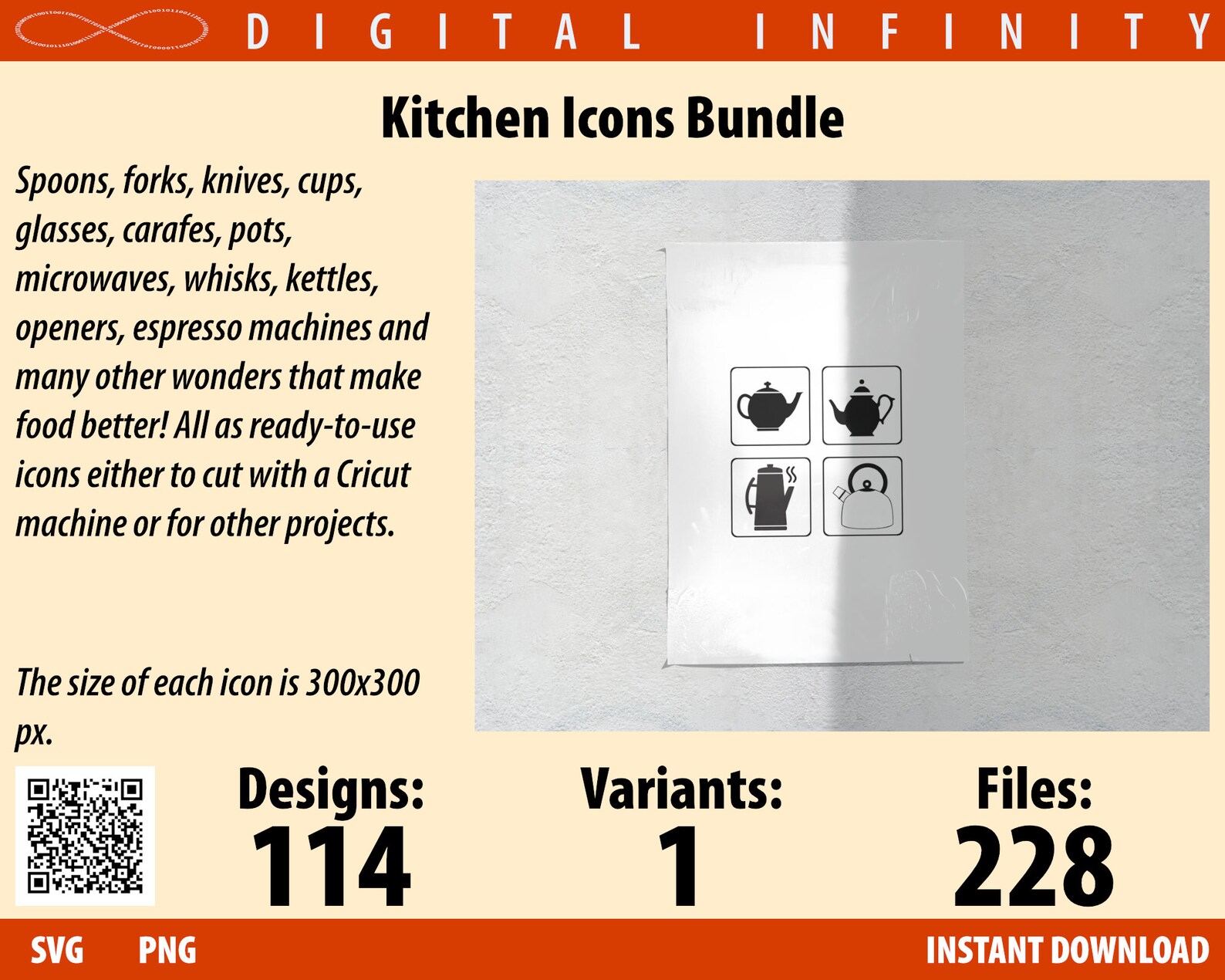 KITCHEN ICONS SVG, Kitchen Clip Art Svg, Kitchen Svg Bundle, Kitchen ...