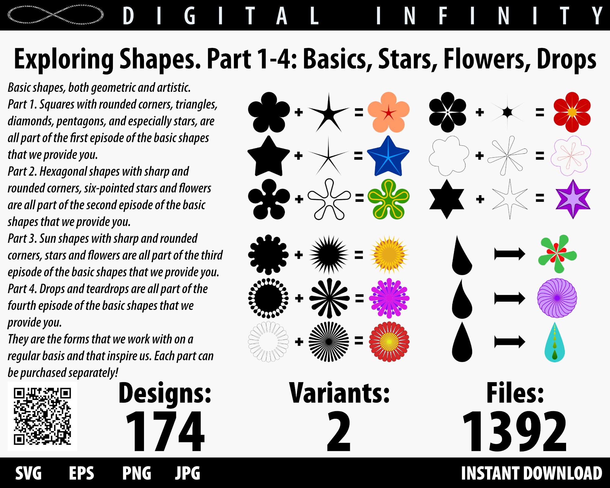 SHAPE BUNDLE SVG, Hexagonal Shape Svg, Star Shape Svg, Flower Shape Svg ...