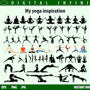 YOGA SVG, ASANA Svg, Yoga Pose Svg, Yoga Clip Art Svg, Files for Cricut ...