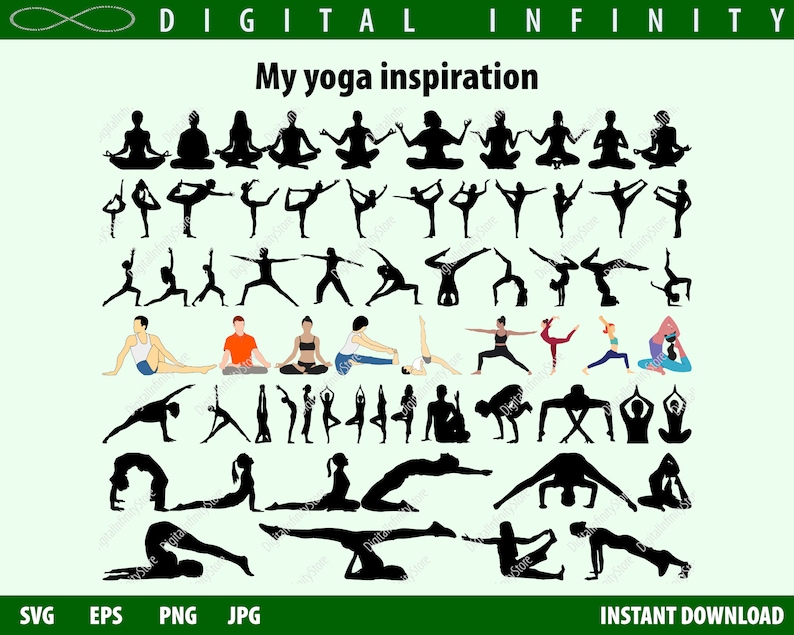 YOGA SVG, ASANA Svg, Yoga Pose Svg, Yoga Clip Art Svg, Files for Cricut ...