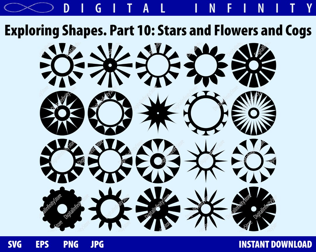 COG, STAR, FLOWER, Shapes, Design, Svg Files for Cricut - Etsy