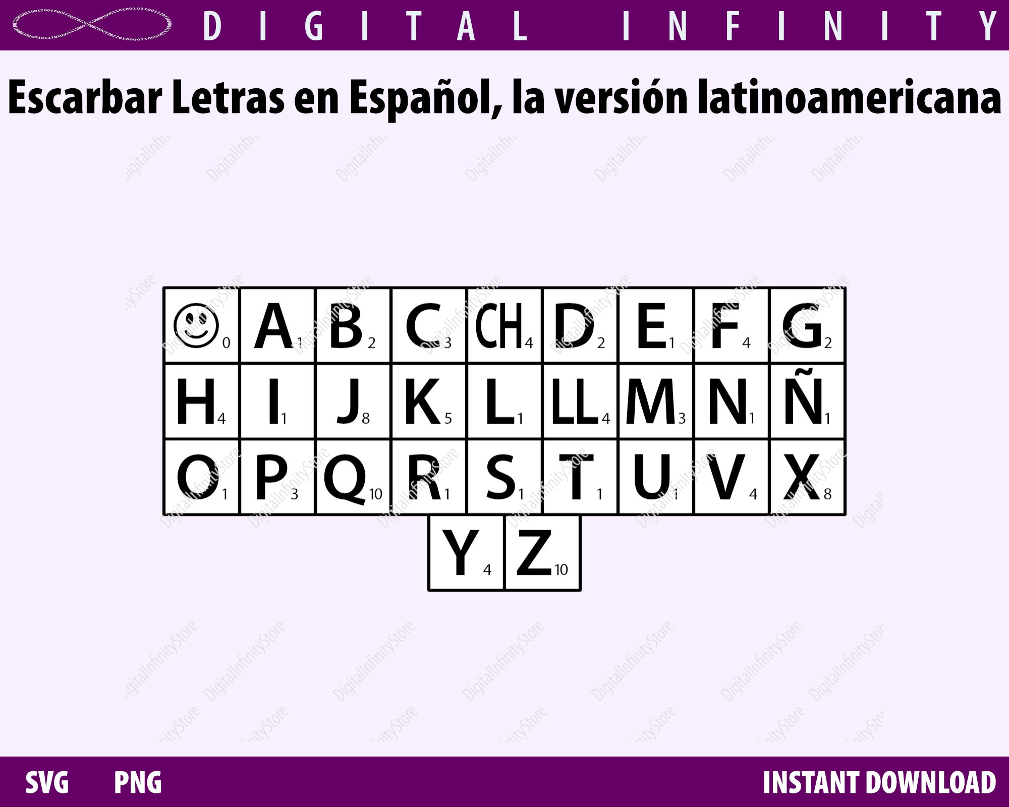 SCRABBLE SVG, Scrabble TILES Svg, Scrabble Font Svg, Spanish Scrabble ...