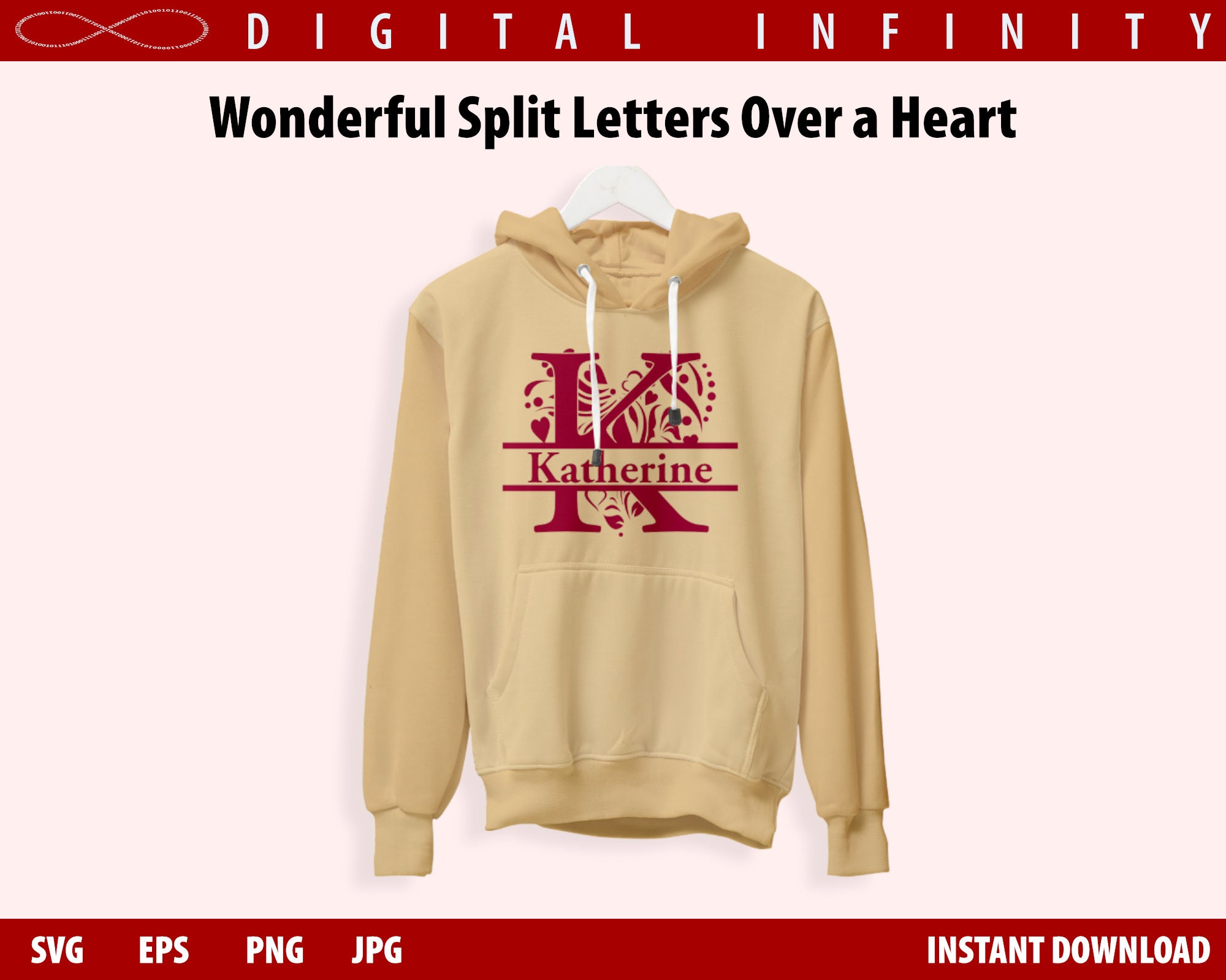 SPLIT MONOGRAM SVG, Split Letter Svg, Split Font Svg, Split Heart Svg ...