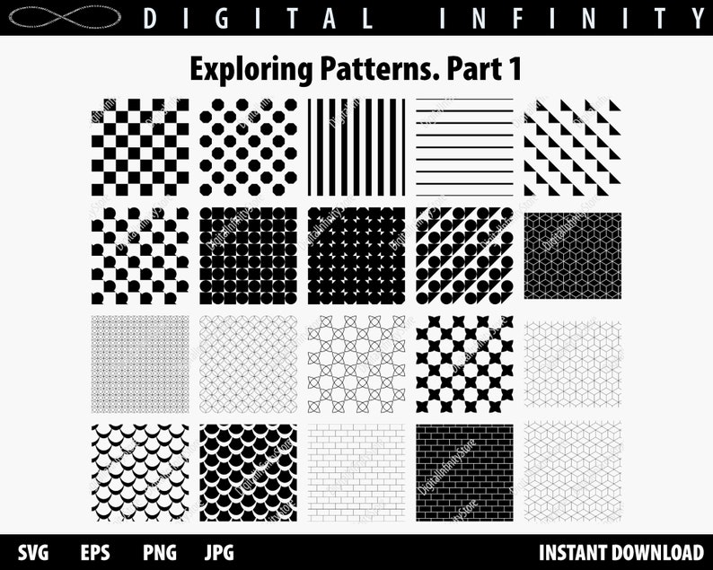 PATTERNS SVG BUNDLE, 3D Hexagonal Pattern Svg, Dragon Scale Pattern Svg ...