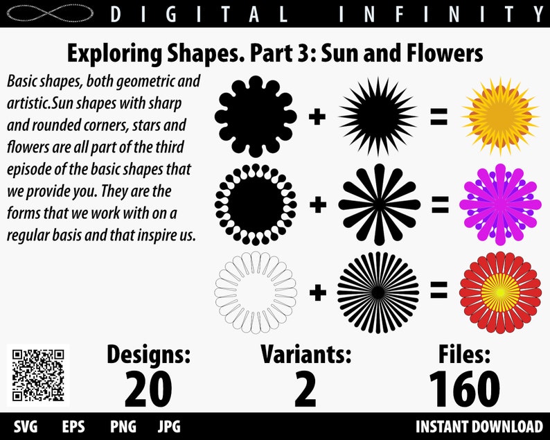 SUN Svg, STAR Svg, FLOWER Svg, Shape Svg, Outline Svg, Files for Cricut ...