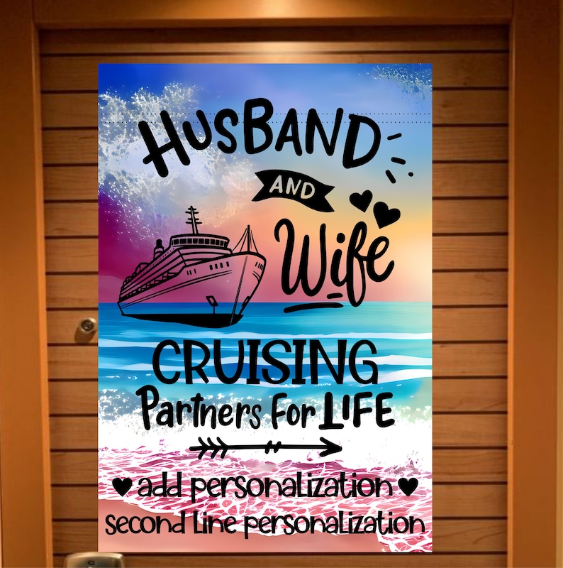 Personalized Cruise Door Decor, Magnetic Sign for Couples, Anniversary ...