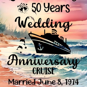 Magnetic Cruise Ship Door Decoration Banner, Personalized Anniversary ...