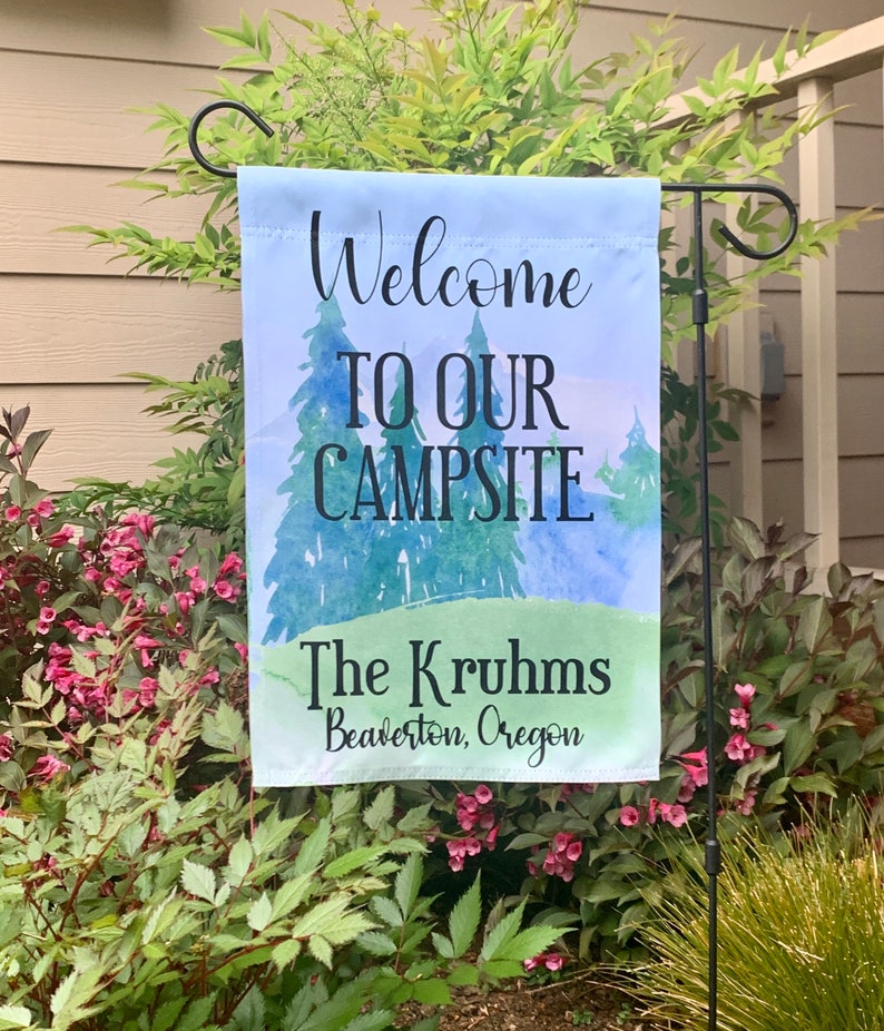 Camping Flag Campsite Welcome Sign Welcome to Our Camper | Etsy