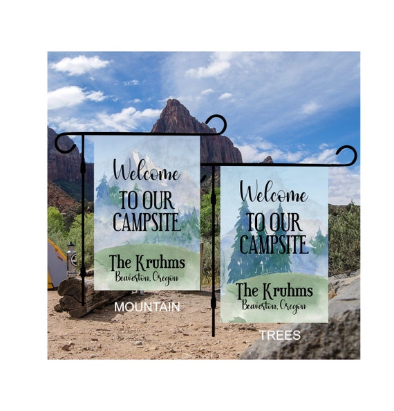 Camping Flag Campsite Welcome Sign Welcome to Our Camper | Etsy