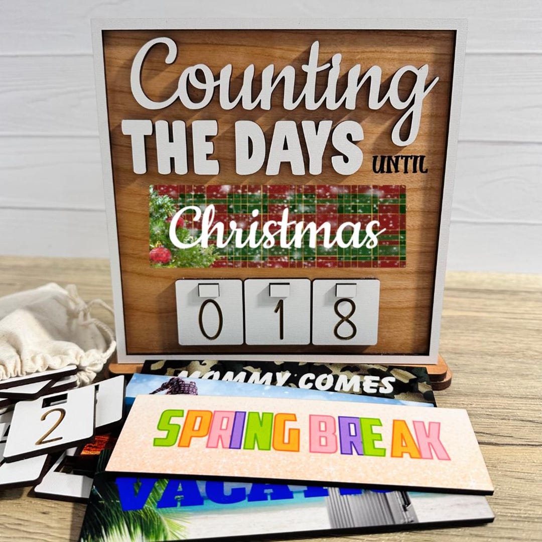 Christmas Countdown Sign With Swappable Plates for Events, Holidays ...