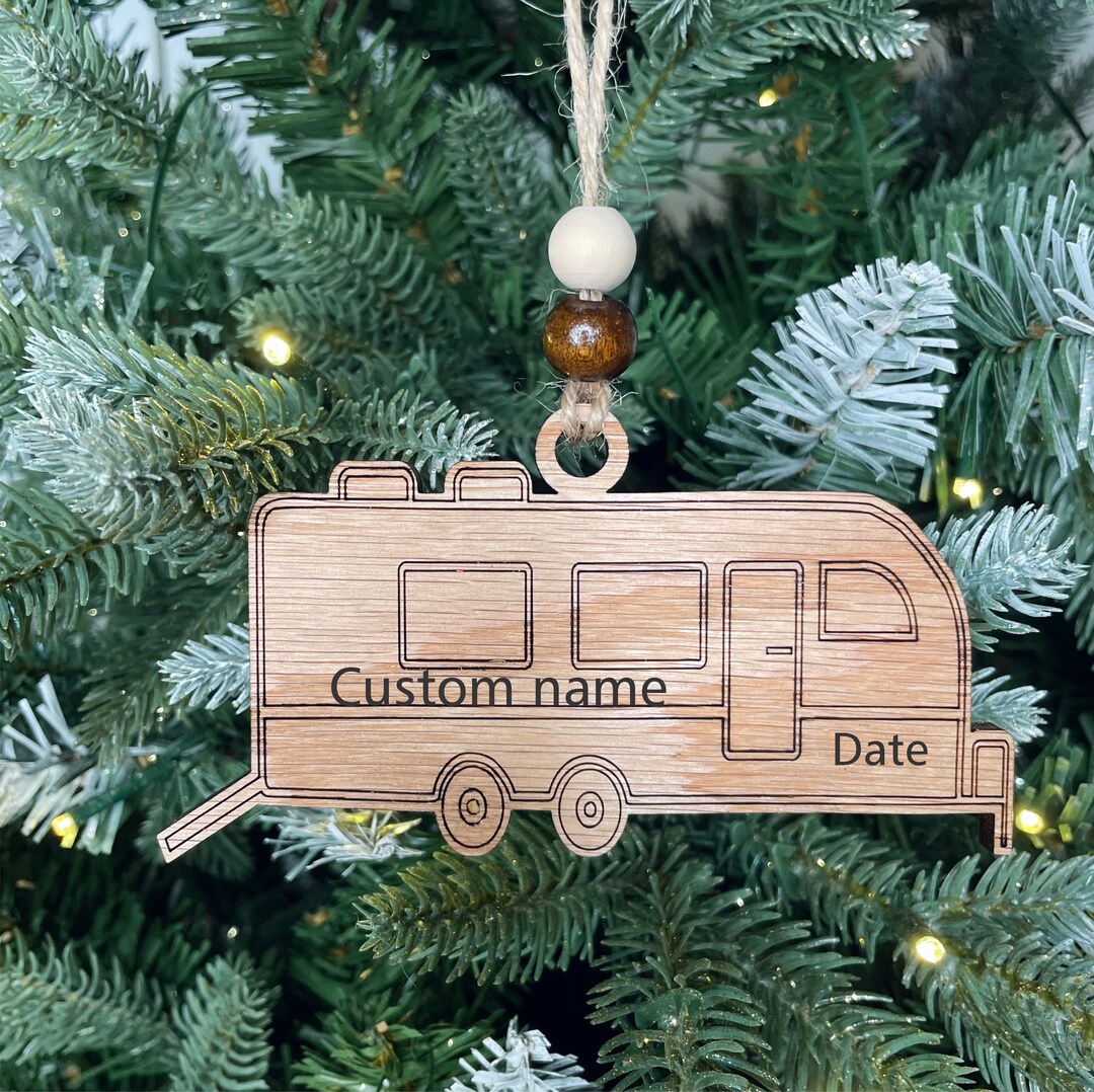 Custom Toy Hauler Camper Holiday Tree Ornament, Personalized Pull ...