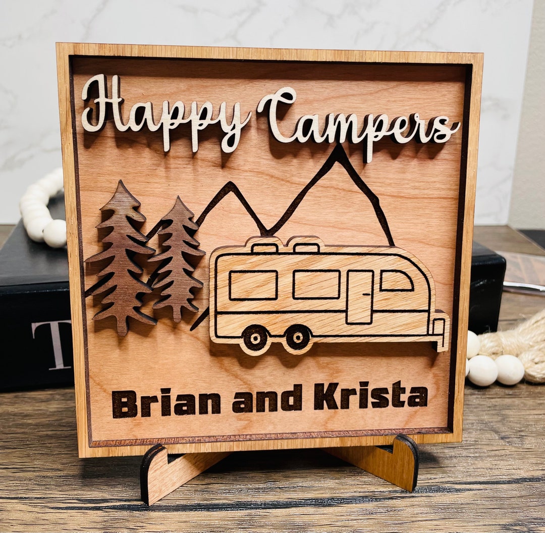 Custom Travel Trailer Wood 3d Sign With Stand, Personalized Toy Hauler ...