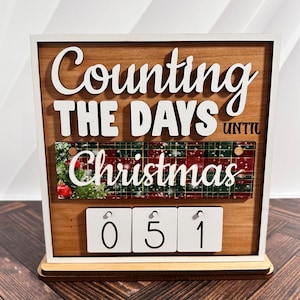 Wood Countdown Sign With Interchangeable Plates, Personalized Calendar ...