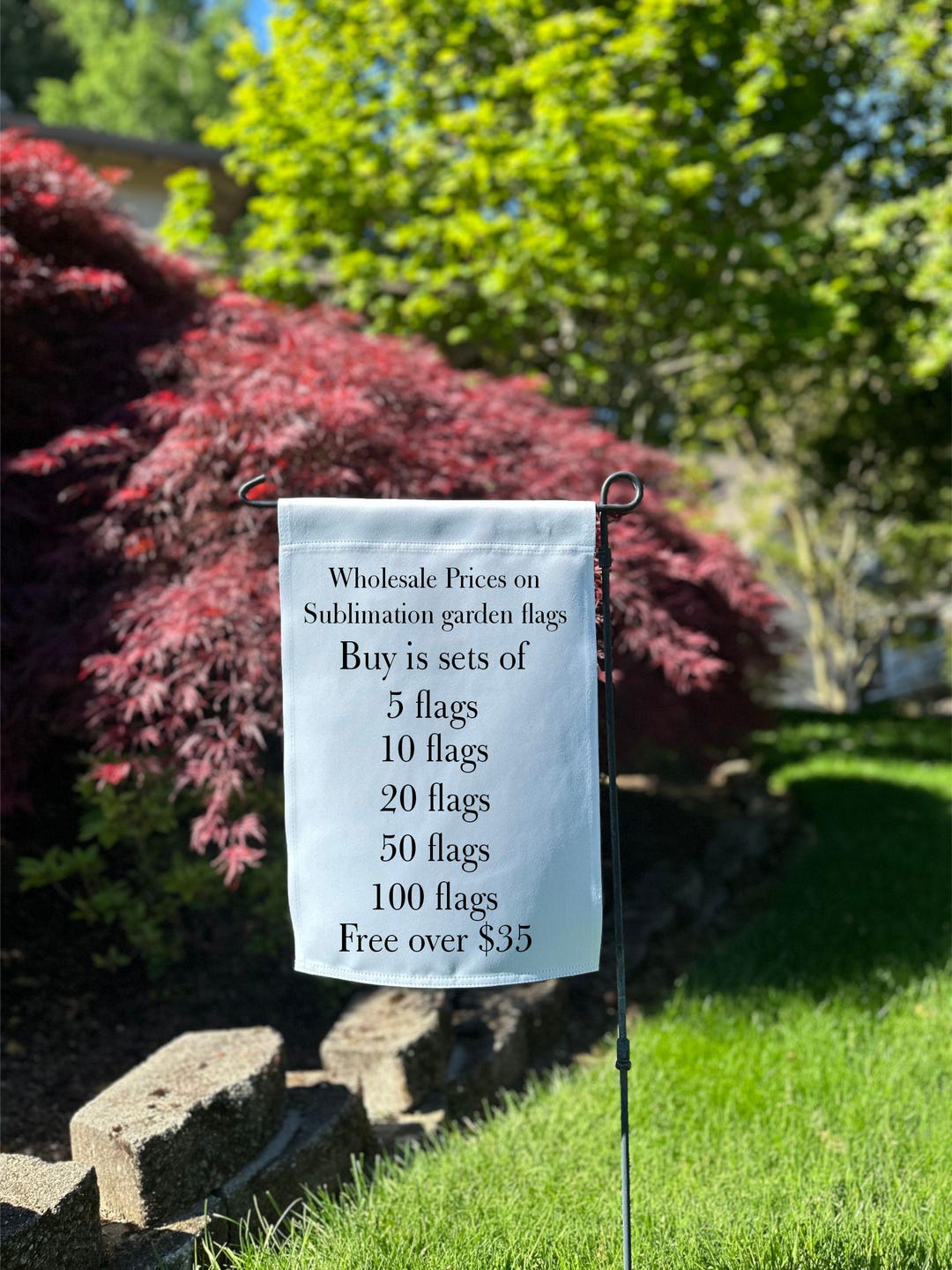 Blank Sublimation Garden Flag, Double Sided Polyester Yard Flag (12x18 ...