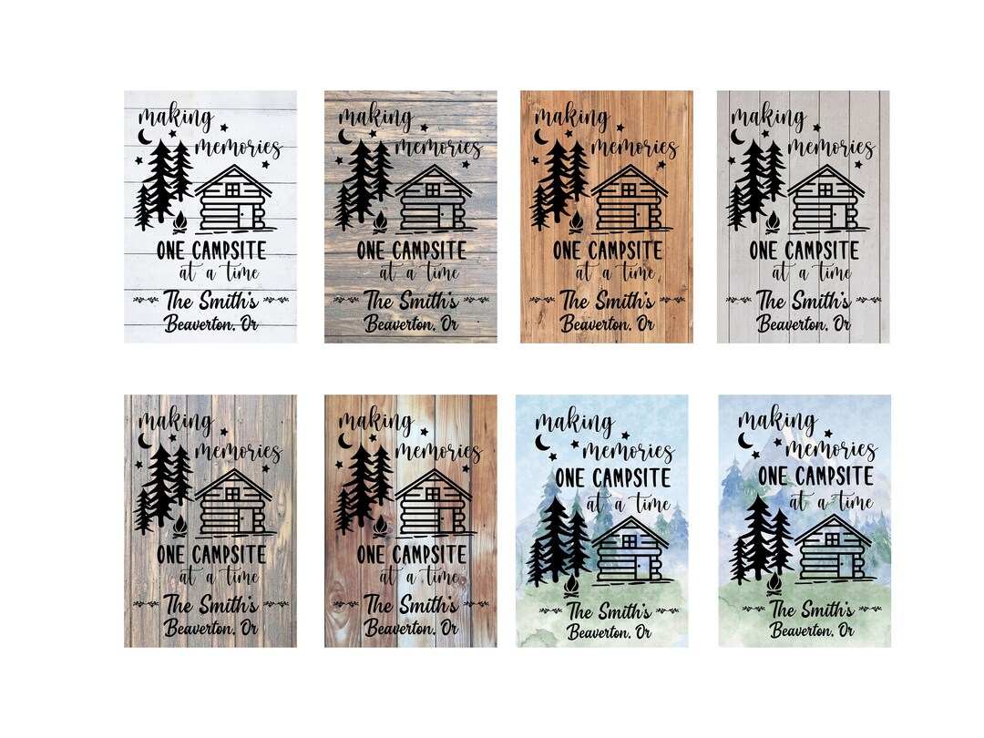 Custom Cabin Camping Garden Flag Personalized Outdoor Camping Sign ...