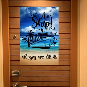 Custom Cruise Ship Door Magnetic Sign, Personalized Cruise Stateroom ...