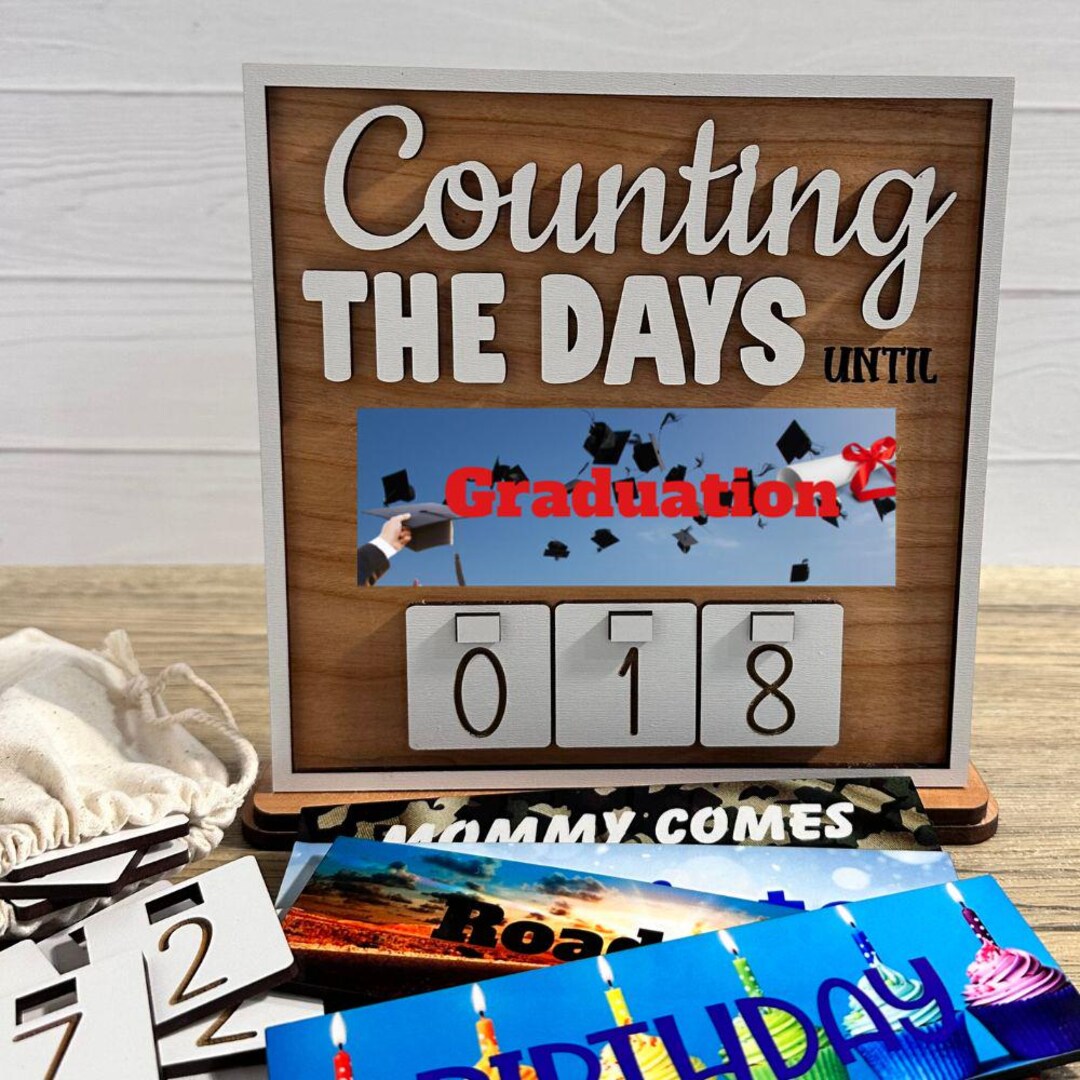 Graduation Countdown Sign, Gift for Graduate, Reusable for Holidays ...