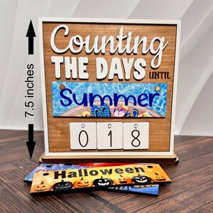 Wood Countdown Sign With Interchangeable Plates, Personalized Calendar ...