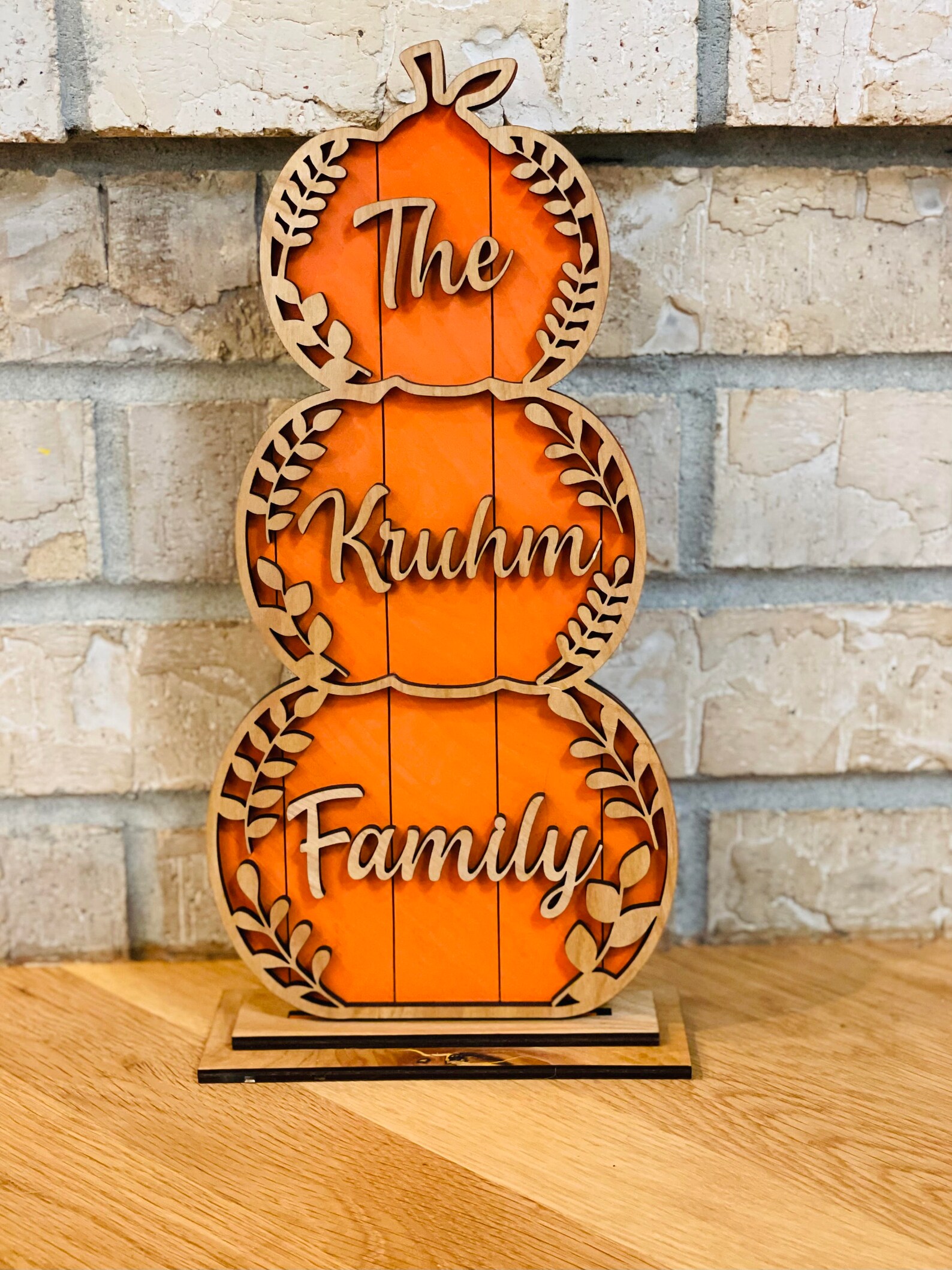 Wood Painted Stacked Pumpkins Decor Free Standing Pumpkin - Etsy