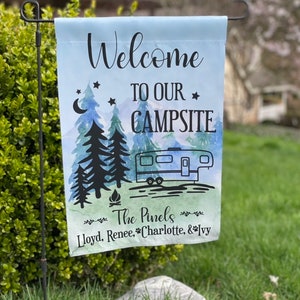 Camping Flag, Campsite Sign, Personalized Camper Garden Flag, Camper ...