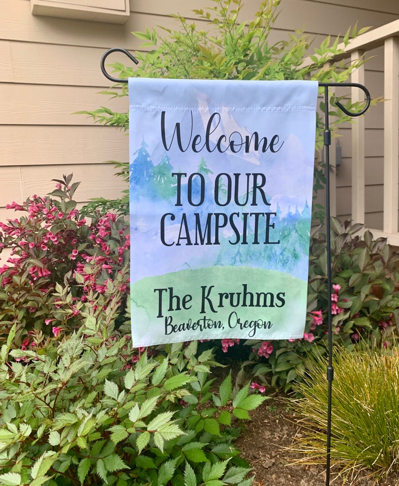 Camping Flag Campsite Welcome Sign Welcome to Our Camper | Etsy