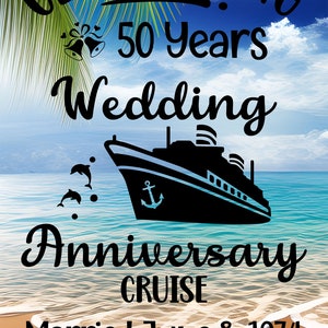 Magnetic Cruise Ship Door Decoration Banner, Personalized Anniversary ...